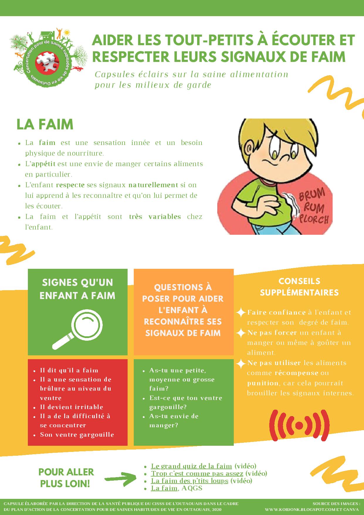 Signaux de la faim chez l’enfant et partage des responsabilités ...